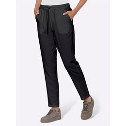 Heine Damen Schlupfhose, Schwarz, Gr. 34, Chinos, Material: Leinen
