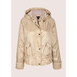 Madeleine Mode MADELEINE Damen Kurzjacke "Jacke Outdoorjacke mit Kapuze, Raglan&auml;rmel", beige, Modern, Gr. 48, Obermaterial: 100% Polyamid PA., Jacken