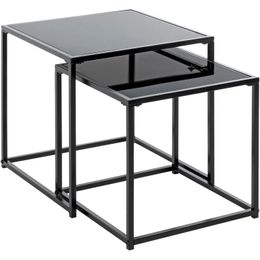 Beistelltisch HAKU, B:35cm H:35cm T:35cm, schwarz, Wohnzimmer, Tische, "Sofatisch, Wohnzimmertisch", quadratisch - aus Metall Schwarz B/T/H 35/35/35