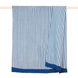 Wohndecke Pad, B:130cm L:170cm, blau, Obermaterial: 100% Baumwolle, Wohndecken, "Breeze", Made in Europe, gewebt, reine Baumwolle, 130x170 cm