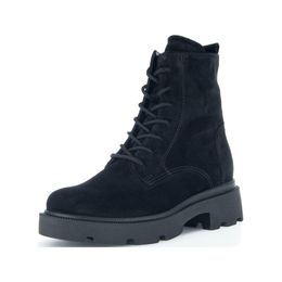 Gabor Damen Schn&uuml;rstiefelette "Gabor Stiefelette Veloursleder", Gr. 38,5, schwarz, Veloursleder, Schuhe