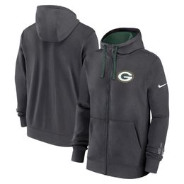 Nike Damen Kapuzenpullover "Nike Hoodie Green Bay Packers Nike Club FZ", grau, Gr. XXL, 82% Baumwolle, 18% Polyester, Pullover