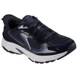 Skechers Damen Slip-On Sneaker "STAMINA SPORT", Gr. 39, schwarz, Lederimitat, Mesh, Veloursleder, Schuhe, Retro Sneaker, Schn&uuml;rschuh mit
