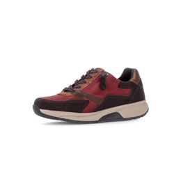 ROLLINGSOFT Damen Keilsneaker, Gr. 37, braun, Leder, Lederimitat, Veloursleder, Schuhe, Halbschuh, Schn&uuml;rer mit Kontrastbes&auml;tzen