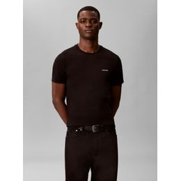 Calvin Klein Herren T-Shirt "SLIM STRETCH COTTON", schwarz, Gr. L, unifarben, Web, Obermaterial: 95% Baumwolle, 5% Elasthan, Shirts, Slim fit mit