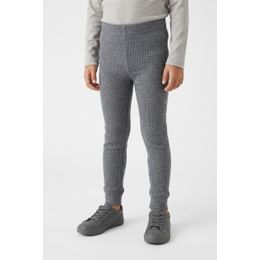 name it M&auml;dchen Leggings "NMNWAX WOOL RIB LEGGING NOOS", Gr. 110, grau, Strick, Obermaterial: 100% Wolle, unifarben, Hosen, aus reiner Merinowolle