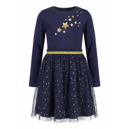 Blue Seven M&auml;dchen Jerseykleid "T&uuml;llkleid Christmas", blau, Gr. 116, 100% Baumwolle, Kleider