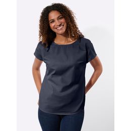Casual Looks Damen Schlupfbluse, blau, Gr. 36, unifarben, 50% Baumwolle, 50% Polyester, Blusen