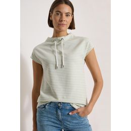 Cecil Damen T-Shirt, beige, Gr. XXL, unifarben, Web, 95% Baumwolle, 5% Elasthan, Shirts, mit strukturiertem Muster