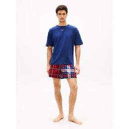 Herren Schlafanzug, Tommy Hilfiger Underwear, Gr. Lblau, Web, Obermaterial: 100% Baumwolle, kariert, unifarben, Basic, Homewear-Sets, Regular fit mit