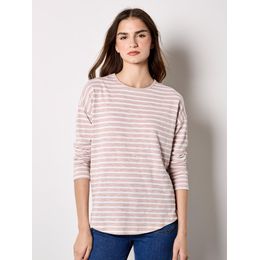 Apricot Damen T-Shirt "Weiches Jersey-Oberteil", rosa, Gr. 38, gestreift, Strick, Obermaterial: 65% Baumwolle CO. 35% Polyester PES., Tops