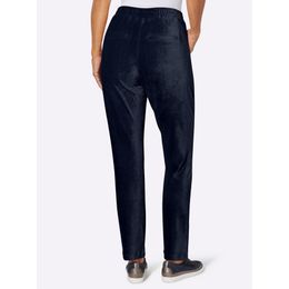Classic Basics Damen Schlupfhose, blau, Gr. 46, unifarben, 97% Polyester, 3% Elasthan, Hosen