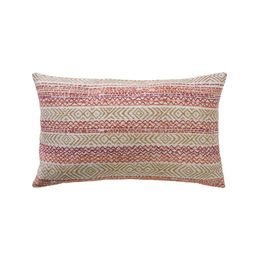 Erwin M&uuml;ller Erwin M&uuml;ller Jacquard, Baumwollmischung, Gewebt Kissenbezug in rot-taupe | Gr.: 30 x 50 cm
