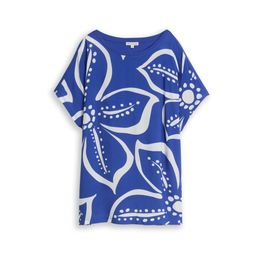 Tom Tailor Women + T-Shirt Damen Gr&ouml;&szlig;e 7XL royalblau / offwhite