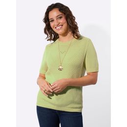 Casual Looks Damen Kurzarmpullover "Kurzarm-Pullover", gr&uuml;n, Gr. 38, unifarben, 50% Baumwolle, 50% Polyacryl, Pullover