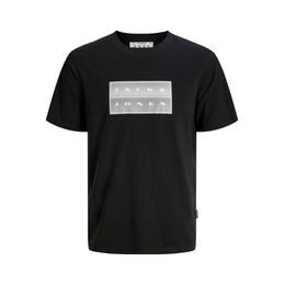 Jack & Jones JACK & JONES Herren Rundhalsshirt "JCOFUSION BOX PRINT TEE SS CN SN"schwarz, Gr. S, bedruckt, Jersey, Obermaterial: 100% Baumwolle, Shirts,