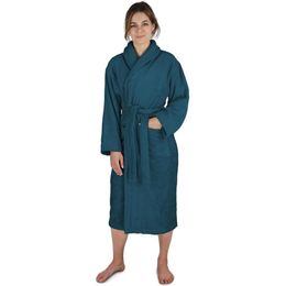 Normani Damen Baumwoll Bademantel in Marine | Gr.: S