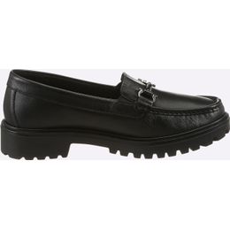 Heine Damen Slipper, Gr. 39schwarz, Glattleder, Leder, Rindsleder, Schuhe