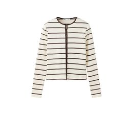 Mango Strickjacke 'PORT' Damen Gr&ouml;&szlig;e XL hellbeige / braun