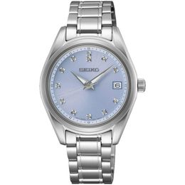 Seiko Damen Quarzuhr, silber, Armbanduhren, Armbanduhr, Damenuhr, Edelstahlarmband, Datum, Saphirglas