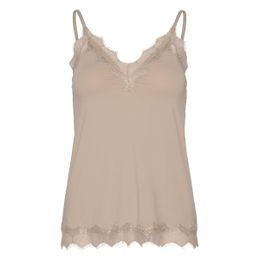 rosemunde Damen Spaghettitop "Billie Strap Top", Gr. 36, beige, Obermaterial: 90% Polyester, 10% Elasthan, Tops, Vintage-Spitzenbesatz an Ausschnitt