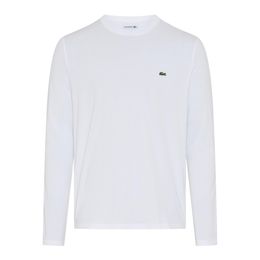Lacoste Herren Langarmshirt, wei&szlig;, Gr. 8, unifarben, Jersey, Obermaterial: 100% Baumwolle, Shirts, Rundhalsausschnitt, reine Baumwolle, Regular Fit