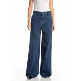 Replay Damen Weite Jeans, blau, Gr. 27, Denim/Jeans, Obermaterial: 100% Baumwolle, Jeans, in Baumwollqualit&auml;t