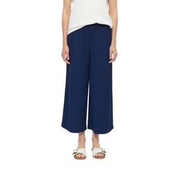 s.Oliver Damen Stoffhose, blau, Gr. 38, unifarben, Web, Obermaterial: 99% Polyester, 1% Elasthan, Hosen, 7/8- Aommerhose mit weitem Bein