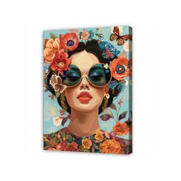 WALLARENA Leinwandbild Frau in Orange | Gr.: 40 x 30 cm