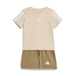 adidas Sportswear Trainingsanzug 'Essentials' Jungen Gr&ouml;&szlig;e 92 hellbeige / khaki / wei&szlig;