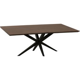 Esstisch OMG DESIGN, B:190cm H:77cm T:90cm, braun, Tische, "Wellington", Hochwertige Melamin-Tischplatte mit Metallgestell