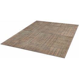 Teppich, B:70cm H:9mm L:120cm, braun, wash+dry by Kleen-Tex, Kunstfaser, Wohnzimmer, Teppiche, "Canvas", rutschhemmend, waschbar, Wohnzimmer