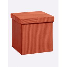 HEINE HOME Hocker, Orange, Gr. H/B/T ca. 38x38x38 cm, B&auml;nke & Hocker, Material: MDF