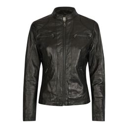 Bugatti Damen Lederjacke "BULady-128", schwarz, Gr. 40, uni, Obermaterial: 100% Lammleder LEL., Jacken, aus hochwertigem Leder