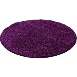 Hochflor-Teppich, H:30mm &Oslash;:200cm, lila, Ayyildiz Teppiche, Kunstfaser, Teppiche, "Life Shaggy 1500 , auch als L&auml;ufer und in Rund erh&auml;ltlich",