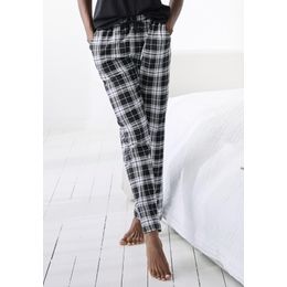 Damen Pyjamahose, VIVANCE DREAMS BY LASCANA, Gr. 40, schwarz-wei&szlig;, Single Jersey, Obermaterial: 100% Baumwolle, Hosen, mit Schwarz-Wei&szlig;-Druck