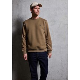 Street One MEN Herren Sweatshirtbarista braun, Gr. L, unifarben, Sweatware, 65% Polyester, 35% Baumwolle, Sweatshirts, Rundhalsausschnitt