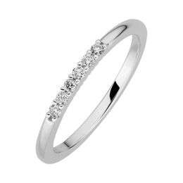 LYOMI Damen Fingerring "585/- Wei&szlig;gold 6 synth. Diam. 0,11ct.", 050 (15,9), 0,11 VS = sehr kleine Einschl&uuml;sse, Gold, silber, Gold, Fingerringe