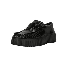 Clarks Damen Slipper "Torhill Mocc Black Pat", Gr. 35,5schwarz, Leder, Schuhe, mit charakteristischer, gerippter Sohle