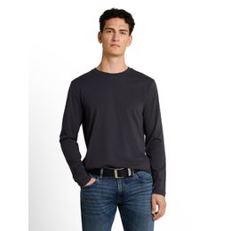 Herren Rundhalsshirt, grau, Gr. S, Tom Tailor Denim, Single Jersey, Obermaterial: 100% Baumwolle, Shirts