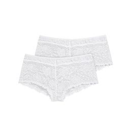 Nina von C. Damen Hipster "2er Pack Damen Hipster Millefleurs", Gr. 44, wei&szlig;, Obermaterial: 52% Viskose CV. 40% Modal CMD. 8% Elasthan EL., Unterhosen