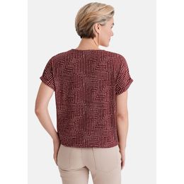 STOOKER WOMEN Damen Kurzarmshirt "STCLEA Print T-Shirt", rot, Gr. S, Feinstrick, 96% Polyester, 4% Elasthan, Shirts, Regular Fit T-Shirt Spitzen-