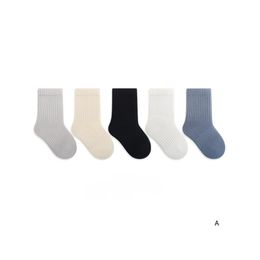 MUNADUNA 5er-Pack Kindersocken einfarbig Blau | Gr.: 17/18