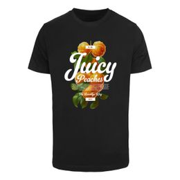 MisterTee Herren T-Shirt "MisterTee Delicious Peaches Tee", schwarz, Gr. M, bedruckt, 100% Baumwolle, Shirts