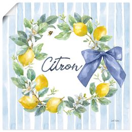 Wandbild Artland, B:70cm H:70cm, bunt, Papier, Wohnzimmer, Bilder, "Le Citron III", als Alubild, Leinwandbild, Poster, Wandaufkleber in verschied.