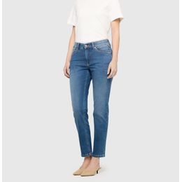 MAC Damen Straight-Jeans "MACMELANIE", blau, Gr. 48, Denim/Jeans, Obermaterial: 91% Baumwolle, 7% Elastomultiester, 2% Elasthan, Jeans, Figurformende