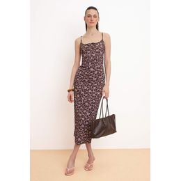 Trendyol Kleid Damen Gr&ouml;&szlig;e 40 braun / hellpink Sommerkleid
