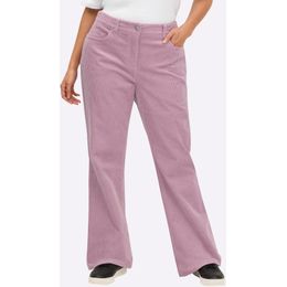 sheego Damen Cordhose, rosa, Gr. 52, unifarben, 98% Baumwolle, 2% Elasthan, Hosen