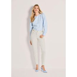 Madeleine Mode MADELEINE Damen Regular-fit-Jeans "Jeans Lange Slim Fit Stretch-Jeans", wei&szlig;, Modern, Gr. 19, Obermaterial: 98% Baumwolle CO. 2% Elasthan EL., Jeans