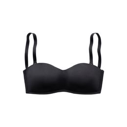 Lascana Damen T-Shirt-BH, Gr. 100, schwarz, Microtouch, Obermaterial: 85% Polyamid, 15% Elasthan, Basic, BHs, ohne Schale mit abnehmbaren Tr&auml;gern,